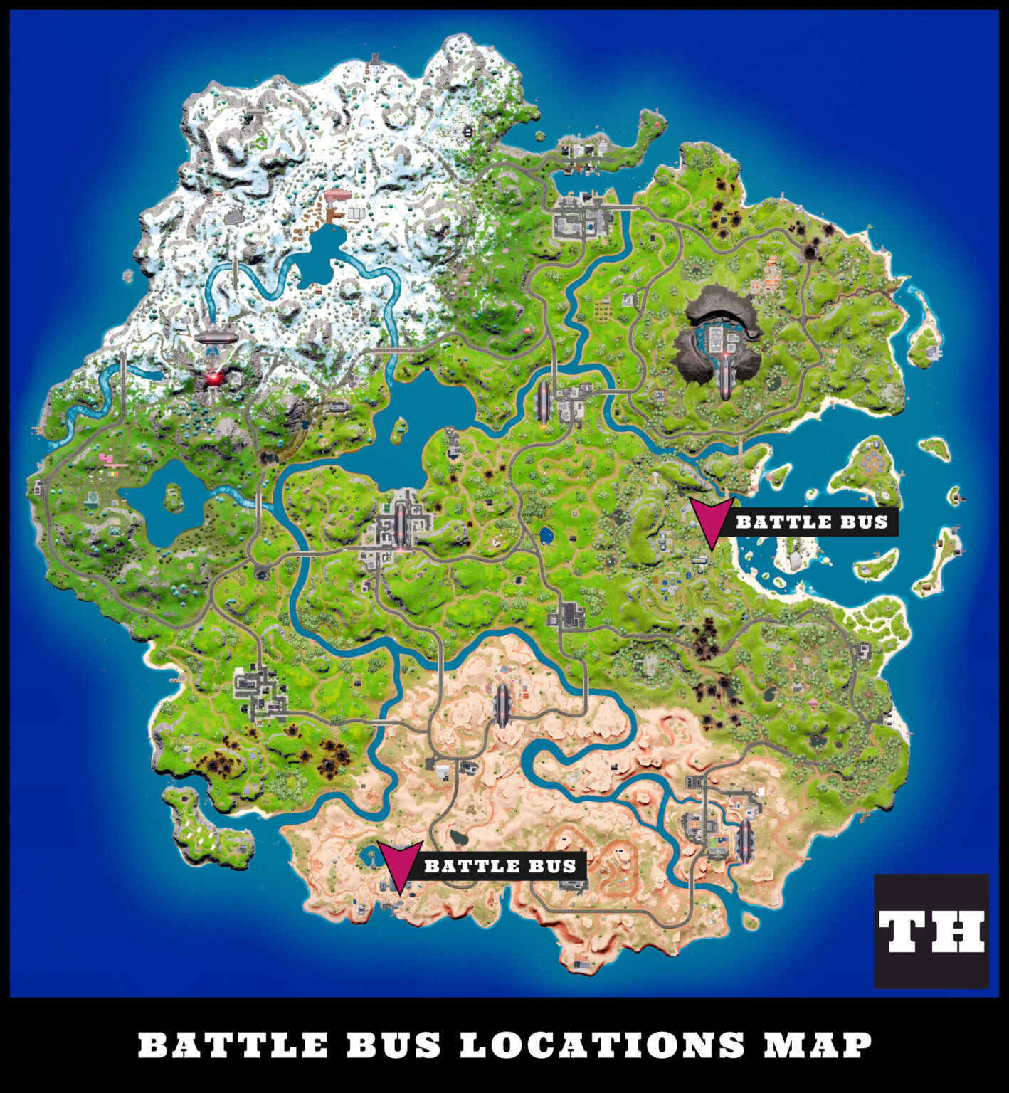 How to get the Battle Bus in Fortnite - Spawn Locations Map - Try Hard ...
