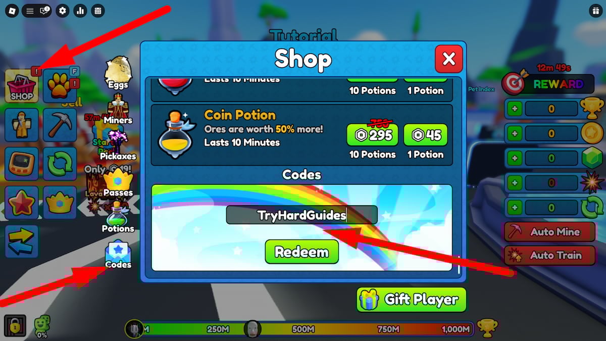 Pickaxe Simulator Codes [Upd] (January 2026) - Try Hard Guides