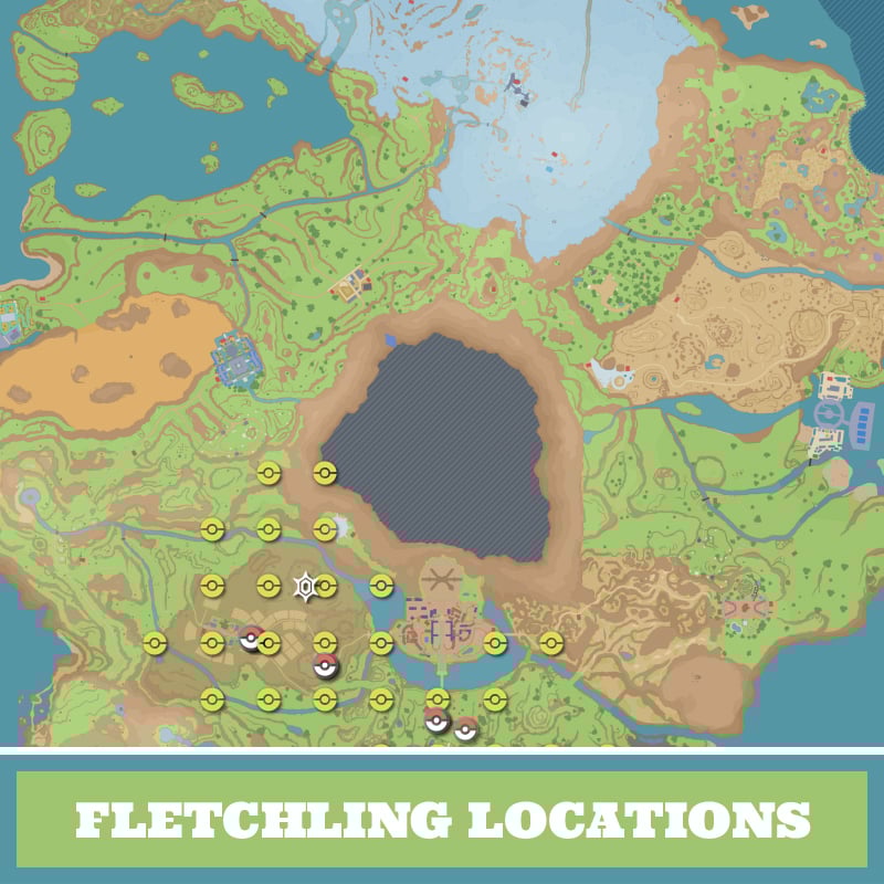 Fletchling Featchers Locations & Map - Where to Farm in Pokemon Scarlet ...