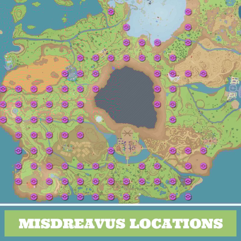 Misdreavus Tears Locations & Map - Where to Farm in Pokemon Scarlet and ...