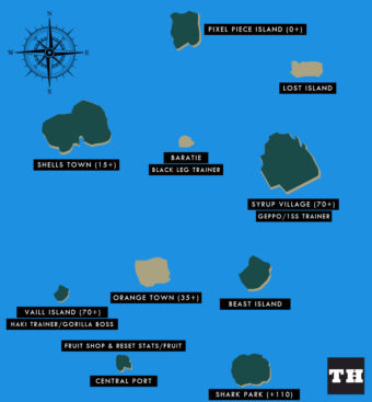 Pixel Piece Map Guide - All Locations & Items! - Try Hard Guides