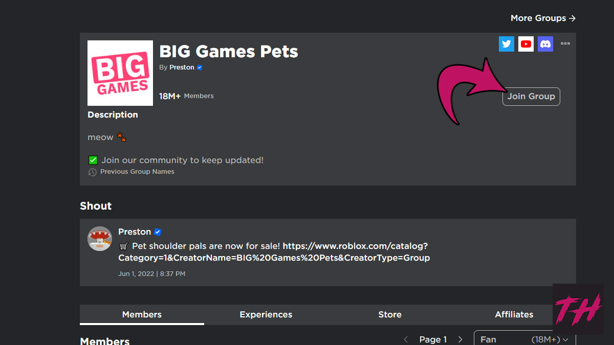 How to join the Big Games Pet Group - Huge BIG Maskot Pet! - Try Hard ...
