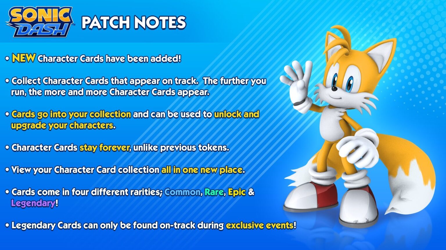 Sonic Dash will introduce Character Cards in new update this week - Try ...