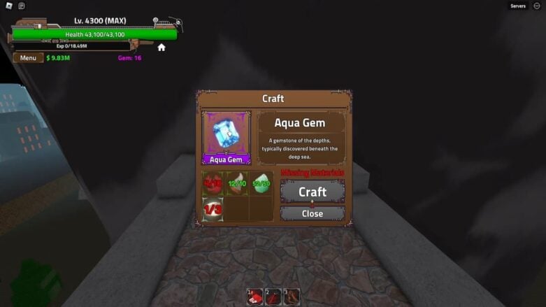 How To Craft Aqua Gem In King Legacy - Try Hard Guides