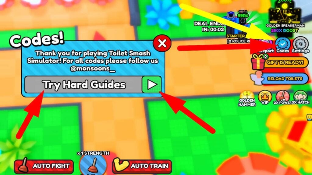 Toilet Smash Simulator Codes for October 2025: Strength and Boosts ...