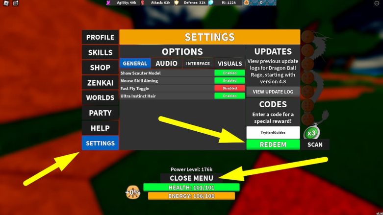 Dragon Ball Rage Codes [Kaio Stacking] (January 2026) - Try Hard Guides