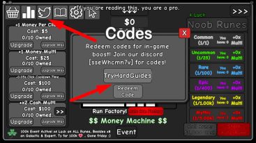 Money Incremental Codes (May 2026) - Try Hard Guides