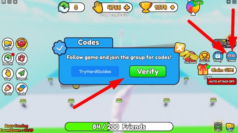 Slap All Friends Codes [+1Big] (January 2026) - Try Hard Guides