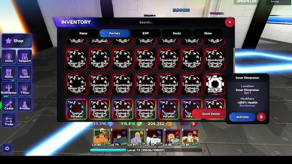 How to Get Inner Dimension Portals in Anime Last Stand - Try Hard Guides