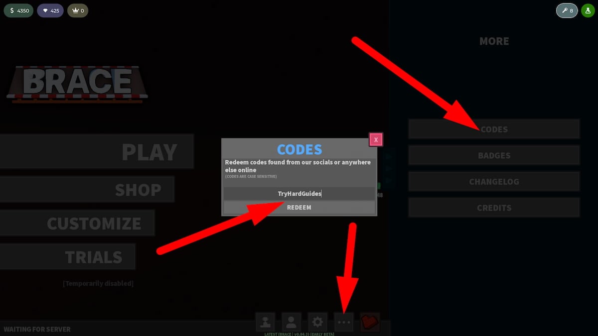Brace Codes (November 2025) - Try Hard Guides