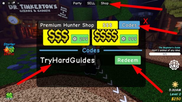 Gone Hunting Codes (May 2026) - Try Hard Guides