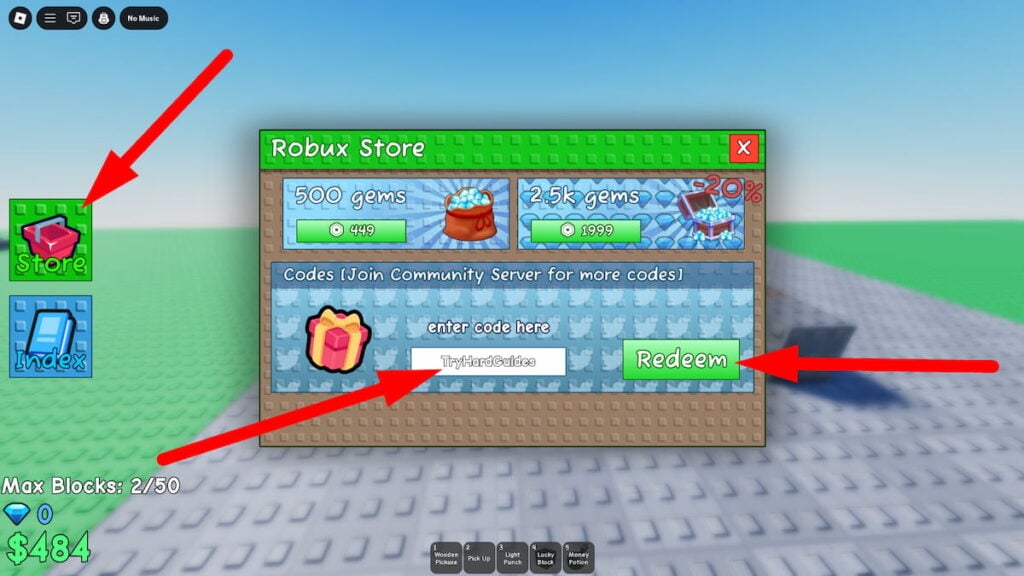 Mine a Block Codes (January 2026) - Try Hard Guides