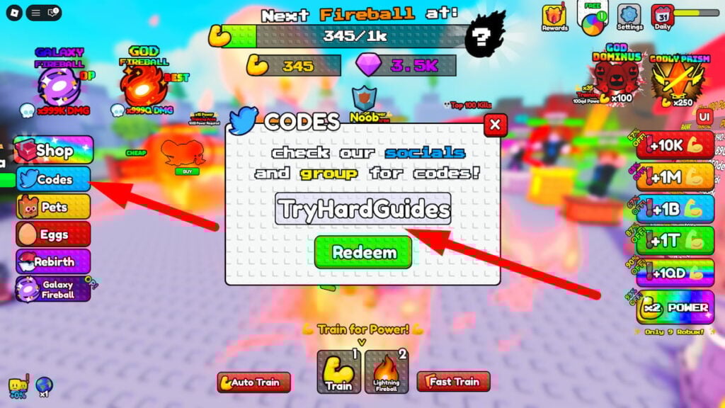 Fireball Training Codes (January 2026) - Try Hard Guides